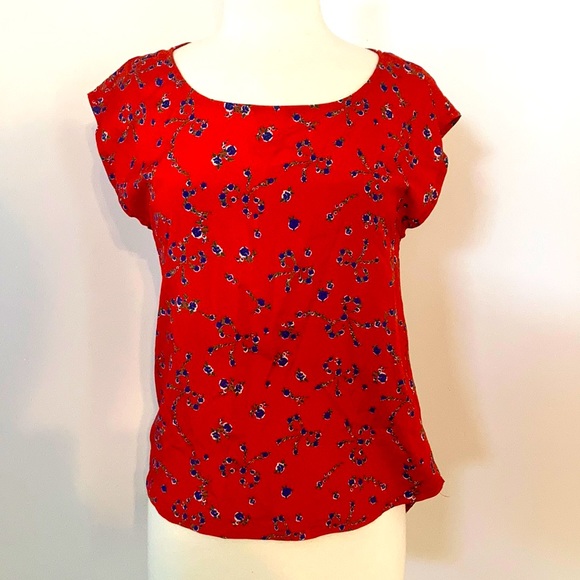 Jella Couture | Tops | Small Blouse Floral Print Open Back | Poshmark